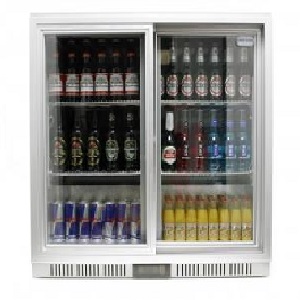 Cater-Cool CK1502LED Double Door Sliding Silver Bottle Cooler