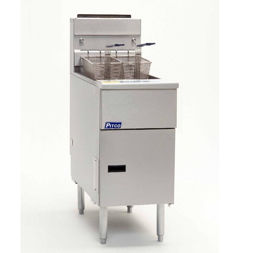 Pitco Solstice SG14S Twin Basket Single Tank 4 Burner Gas Fryer ...