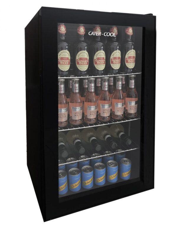 Cater-Cool CK5085 Single Door Black Eco Bottle Cooler With LED Lighting