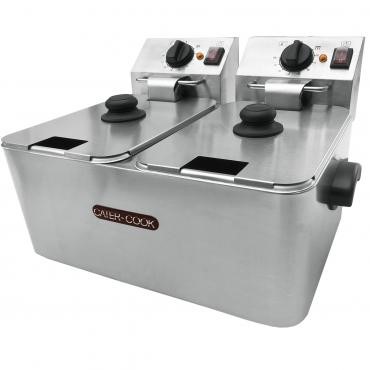 Cater-Cook CK7804-2 Twin Tank 2 x 4 Litre Countertop Fryer - Caterkwik ...