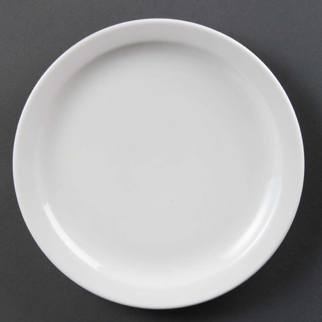 Olympia Whiteware Narrow Rimmed Plates 250mm (Pack of 36) - Caterkwik ...
