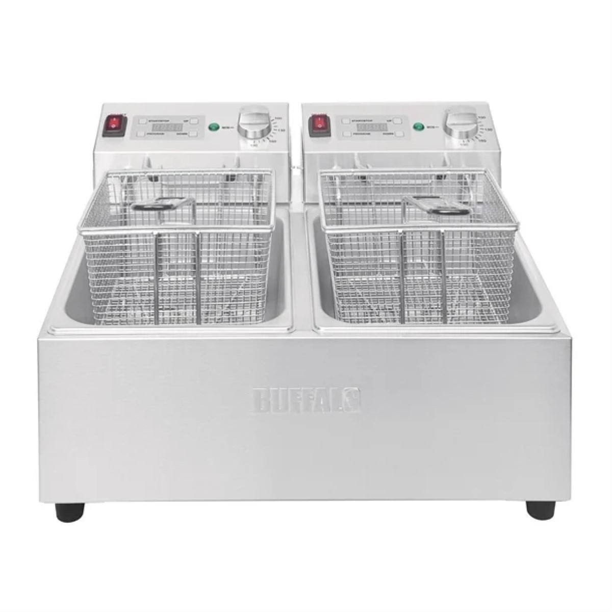 Buffalo Twin Tank Twin Basket 2x5Ltr Countertop Fryer with Timers 2x2 ...