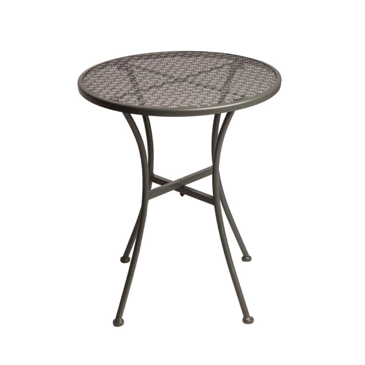 Bolero GG703 Round Steel Patterned Bistro Table Grey 600mm