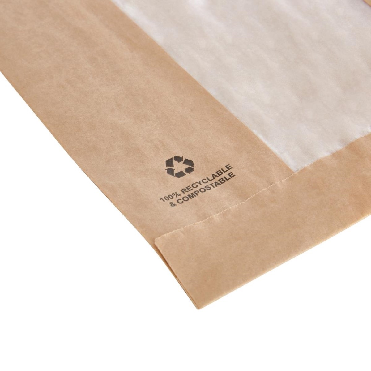 Fiesta DC875 Compostable Food Bags with Glassine Windows - Caterkwik ...