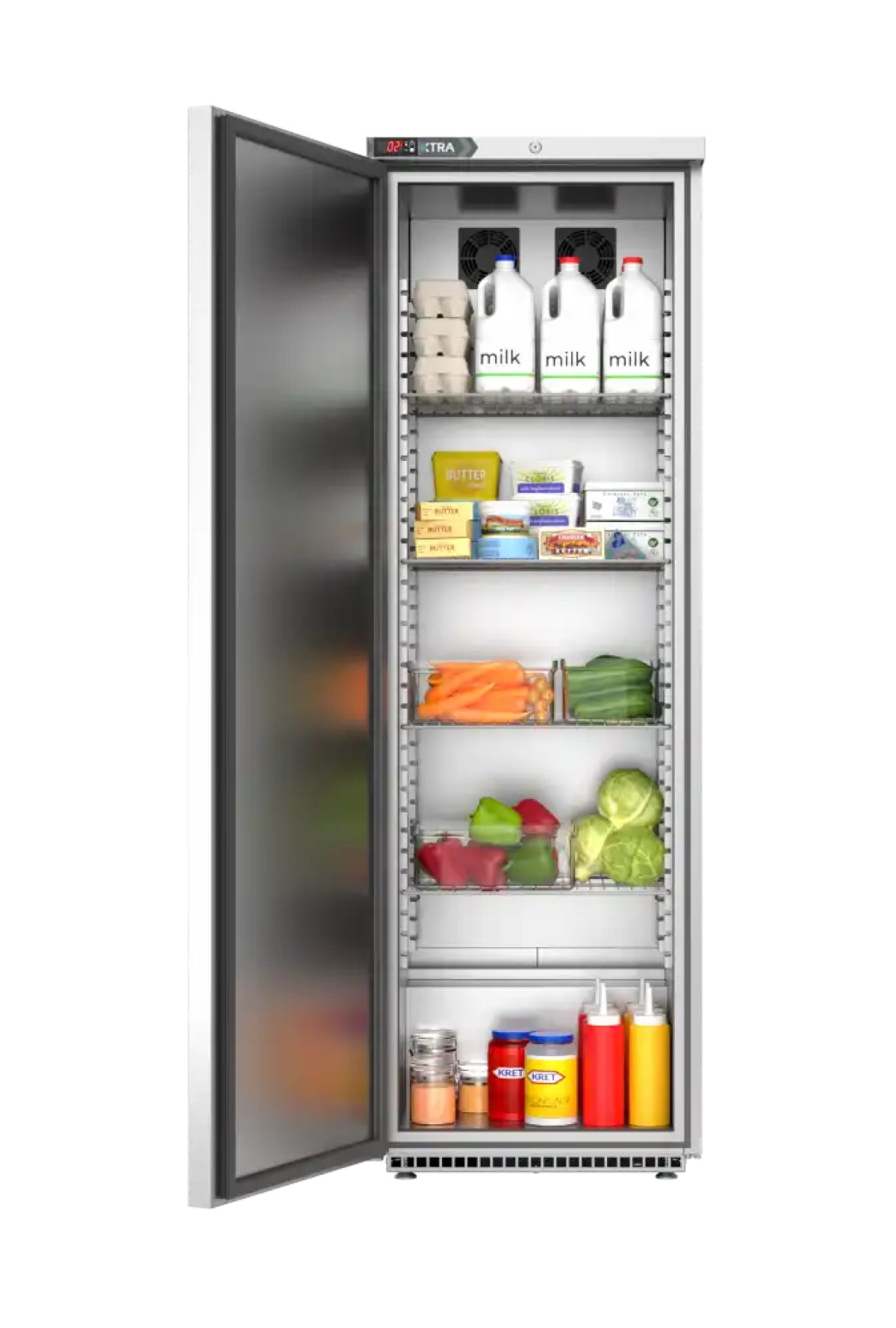 Foster XR415H Stainless Steel 410L Slimline Upright Refrigerator ...