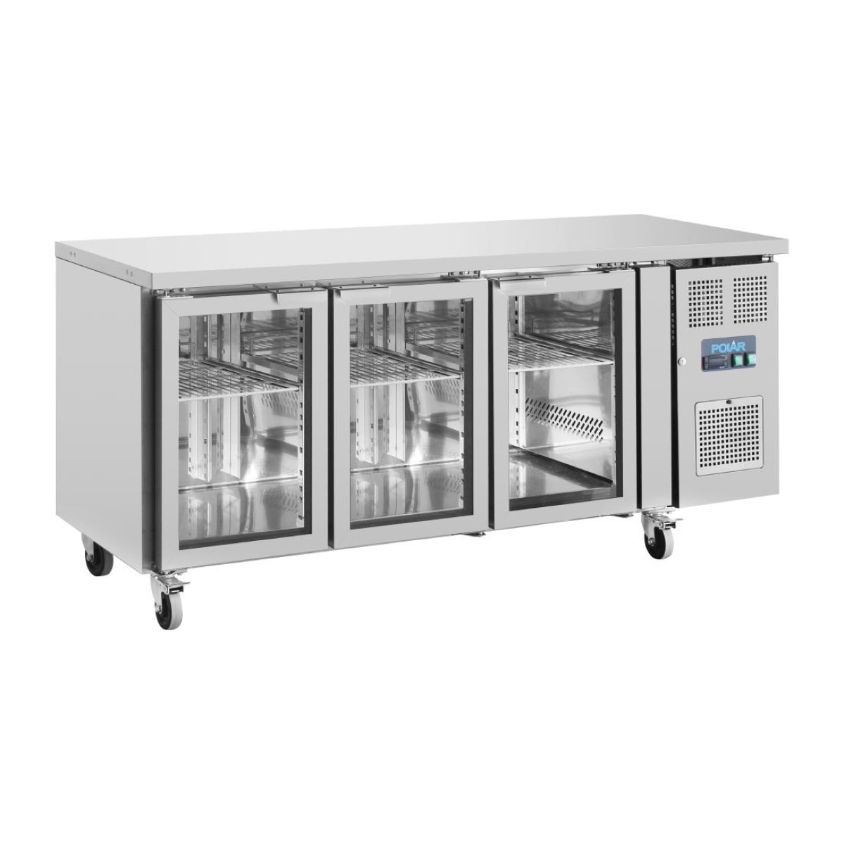 Polar UA024 U-Series 3 Door Counter Fridge with Glass Doors - Caterkwik ...