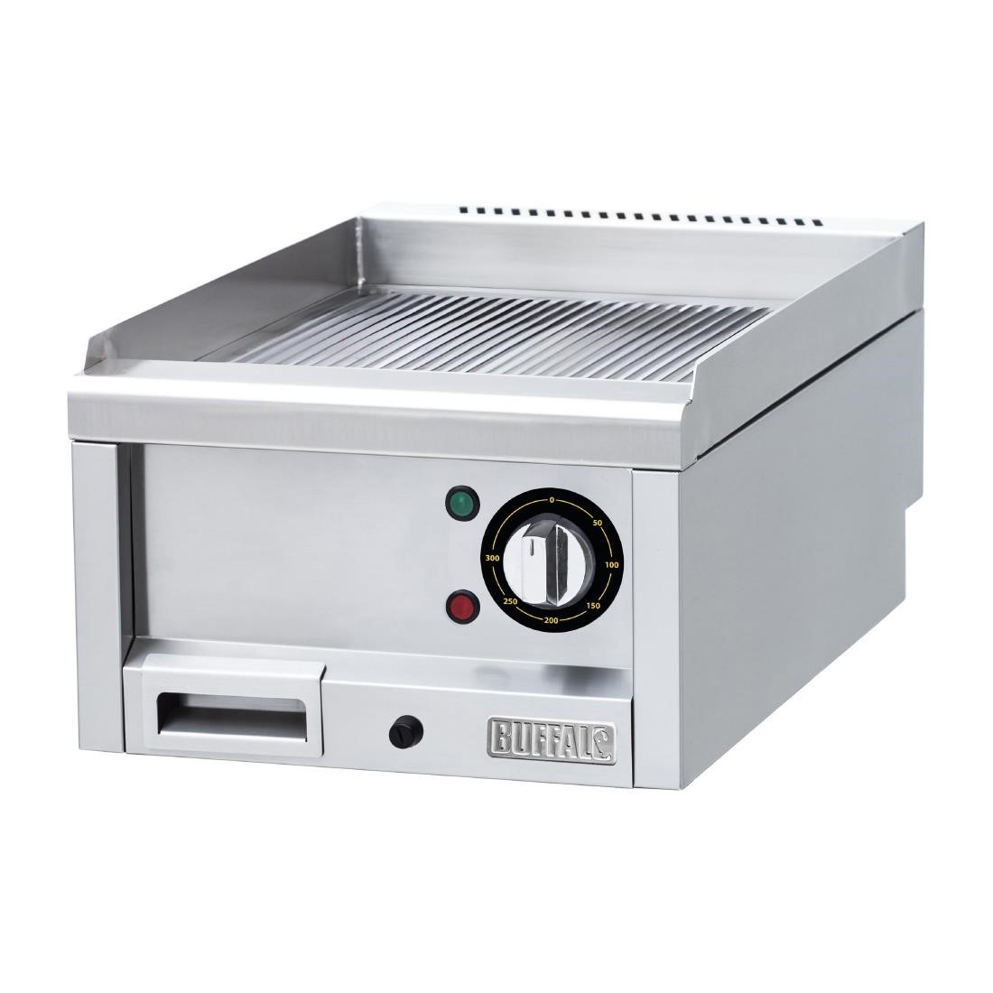 Buffalo CU474 600 Series Ribbed Electric Griddle 400mm - Caterkwik Ireland