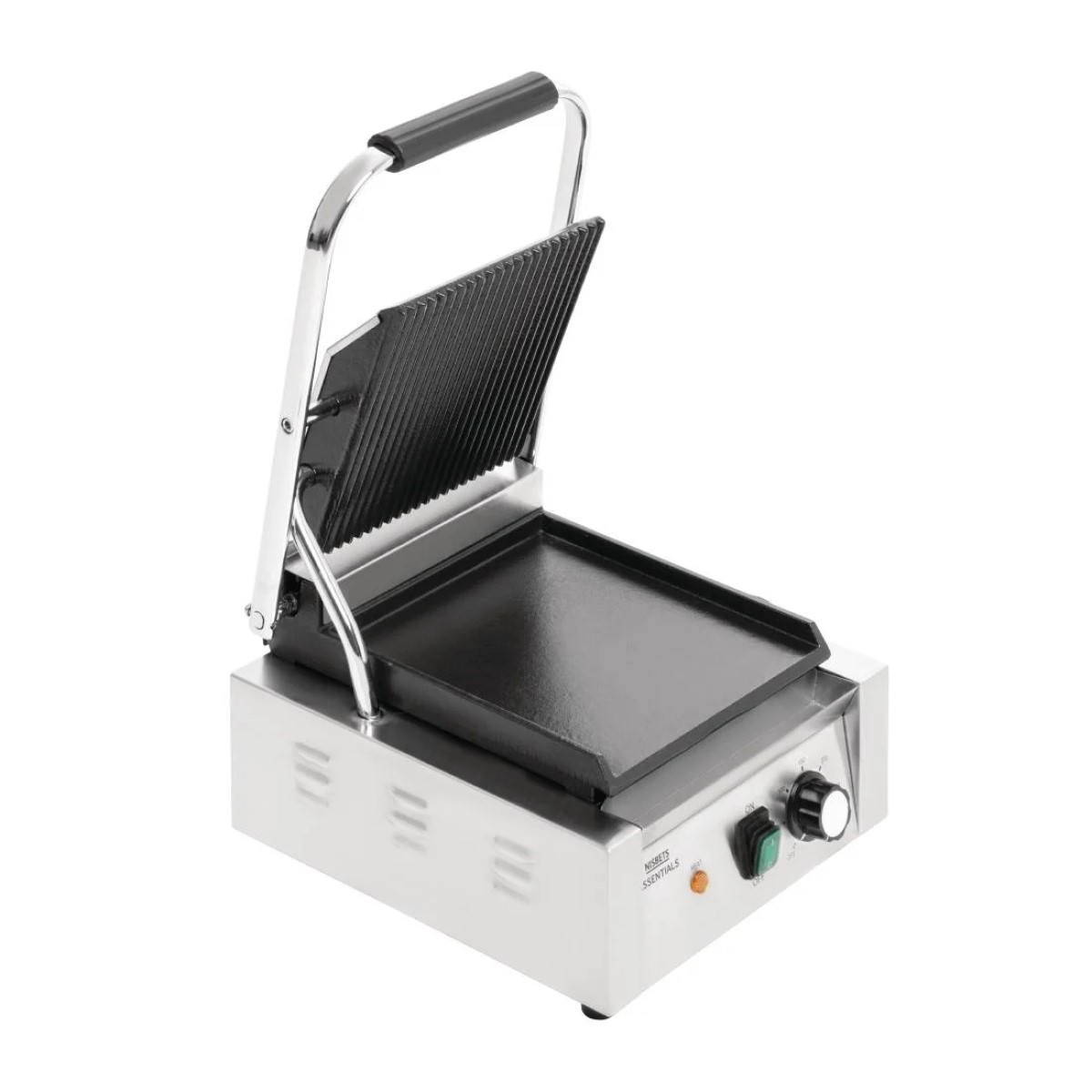 Nisbets Essentials DA396 Contact Grill Ribbed Top - Caterkwik Ireland