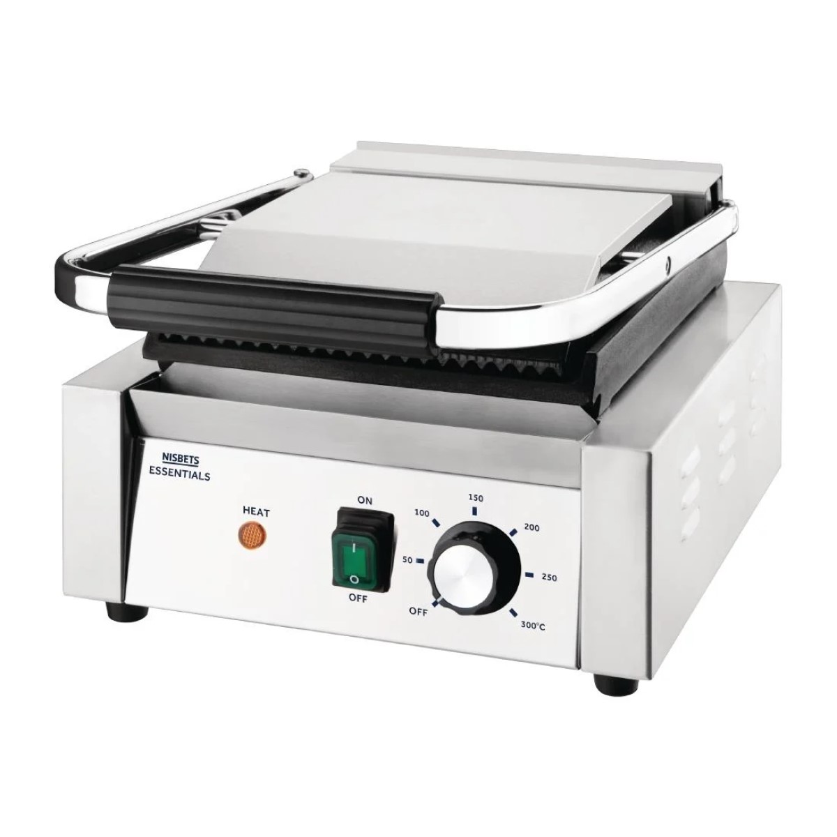 Nisbets Essentials DA396 Contact Grill Ribbed Top - Caterkwik Ireland