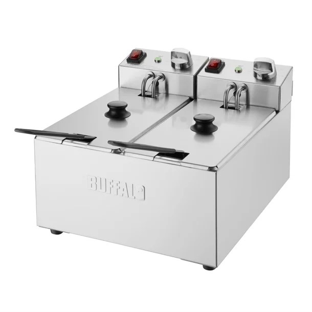 Buffalo CU615 Twin Tank Twin Basket Countertop Fryer - Caterkwik Ireland